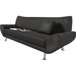 3-Sitzer Home Affaire "Saltare elegant & komfortabel, toller Designfu&szlig;, bequem, Breite 205cm", grau (anthrazit), B:205cm H:78cm T:82cm, Kunstleder SOFTLUX;Luxus-Microfaser ALCAZAR (100% Polyester);Feinstruktur (100% Polyester), Sofas
