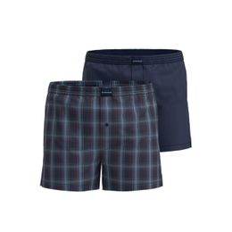 Webboxer Tom Tailor, Herren, Gr. 6, blau, dunkel, karo, Webqualit&auml;t, Obermaterial: 100% Baumwolle, Unterhosen, in Webqualit&auml;t, lockerer Sitz