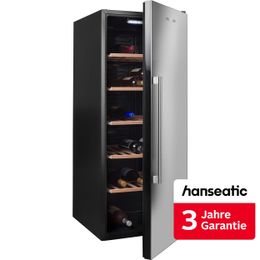 Hanseatic Weink&uuml;hlschrank "HWC86ECBA", Energieeffizienz: E (A-G), silber, B:48cm H:128,5cm T:57,5cm, Weink&uuml;hlschr&auml;nke, inkl. 3 Jahre Herstellergarantie