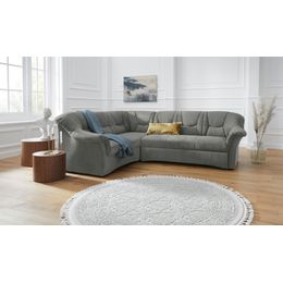 Ecksofa DOMO collection "SARAFINA 240x190 cm, auch mit Federkern f&uuml;r mehr Sitzkomfort", grau (steelgrau), B:240cm H:83cm T:190cm, Microfaser PRIMABELLE (100% Polyester) / Struktur (90% Polyester; 10% Polyacryl);Luxus-Microfaser (92% Polyester, 8% Nylon);Microfaser PRIMABELLE (100% Polyester), Sofas, Ecksofa, whlw. mit Bettfunktion, elegantes Design, L-Form