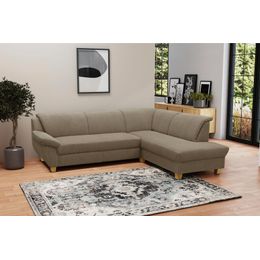 Ecksofa Home Affaire "Yesterday zeitlos und elegant, bequeme Armlehnen, L-Form", braun (schlamm), B:254cm H:80cm T:186cm, 100% Polyester;Primabelle-Microfaser (100% Polyester);Antikleder-Optik Melrose (100% Polyester), Sofas, Ecksofa, wahlweise mit Bettfunktion, auch in Cord