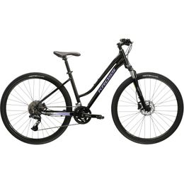 Crossrad KROSS "Evado 7.0" Gr. 43, schwarz (schwarz, schwarz), Fahrr&auml;der, Damen, 43cm, 28 Zoll (71,12cm) hinten: 28 Zoll (71,12cm)
