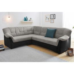 Ecksofa DOMO collection "SARAFINA 240x190 cm, auch mit Federkern f&uuml;r mehr Sitzkomfort", schwarz-wei&szlig; (schwarz, wei&szlig;, grau), B:240cm H:83cm T:190cm, Microfaser PRIMABELLE (100% Polyester) / Struktur (90% Polyester; 10% Polyacryl);Luxus-Microfaser (92% Polyester, 8% Nylon);Microfaser PRIMABELLE (100% Polyester), Sofas, Ecksofa, whlw. mit Bettfunktion, elegantes Design, L-Form