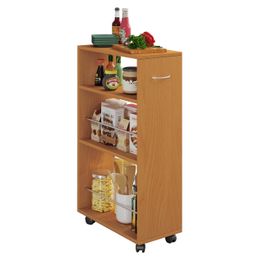 K&uuml;chenbuffet Vcm "Nische K&uuml;chenwagen Sevierwagen K&uuml;chenm&ouml;bel Tusal", braun (buche), B:25cm T:50cm, Obermaterial: 100% Holz Wood., Rollwagen
