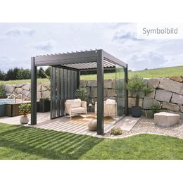 Pergola BioHort "3,5x3 m, verschiedene Farben", grau (dunkelgrau, metallic), B:367,5cm T:312cm, Pergolen, 367,5x312x264 cm, ausgezeichnet mit dem Red Dot Design Award