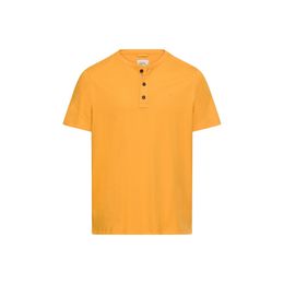 Henleyshirt Camel Active, Jungen, Gr. XL, sunflower, Jersey, Obermaterial: 100% Baumwolle, bestickt, unifarben, normal h&uuml;ftbedeckend, Rundhals, Shirts, normale Passform, mit Knopfleiste, unifarben oder bestickt