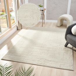 Teppich OTTO HOME "Hamsa, Designer-Teppich", cream, B:320cm H:9mm L:450cm, Kunstfaser, Teppiche, Teppich, dezenter Glanz, Schrumpf-Garn-Effekt, im Vintage-Look, dichte Qualit&auml;t