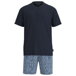 Shorty Tom Tailor, Herren, Gr. 48, blau, mittel, allover, Single Jersey, Obermaterial: 100% Baumwolle, Homewear-Sets Shorty, aus Baumwolle, Single Jersey, Sleepwear