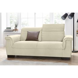 2-Sitzer DOMO collection "Sully", beige (creme), B:193cm H:84cm T:102cm, Kunstleder SOFTLUX;Luxus-Microfaser ALTARA NUBUCK (100% Polyester);Chenille (100% Polyester);Luxus-Microfaser (100% Polyester), Sofas, wahlweise mit R&uuml;ckenverstellung