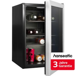 Hanseatic Getr&auml;nkek&uuml;hlschrank "HBC68ECBH", Energieeffizienz: E (A-G), silber (schwarz), B:43cm H:69cm T:47,5cm, K&uuml;hlschr&auml;nke, inkl. 3 Jahre Herstellergarantie