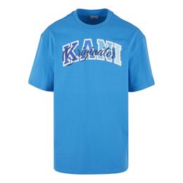 T-Shirt Karl Kani "Karl Kani Herren KM242-001-2 Karl Kani Serif Originator Tee", Jungen, Gr. XS, aqua, 100% Baumwolle, bedruckt, loose fit, Rundhals, Shirts T-Shirt