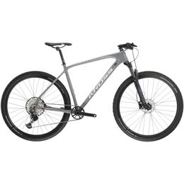 Mountainbike KROSS "KROSS MTB Hardtail Level 8.0 29" grau 12 G&auml;nge" Gr. 51, grau (grau, schwarz), Fahrr&auml;der, Herren, 51cm, 29 Zoll (73,66cm) hinten: 29 Zoll (73,66cm), mit Carbon-Rahmen und -Gabel