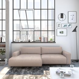Ecksofa Musterring "LUCIA zeitlos, bequem, sch&ouml;ne Detailverarbeitung Breite 296cm, L-Form", beige (bisquit puro), B:296cm H:81cm T:190cm, Flachgewebe VALMONT (60% Baumwolle/40% Leinen);Leder PURO, pigmentiertes Leder;Microfaser CRONA (100% Polyester);Flachgewebe FLORIS (100% Polyester);Leder BAX, pigmentiertes Leder, Sofas, Ecksofa