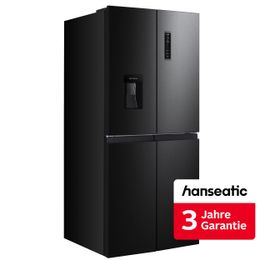Hanseatic Multi Door "HCDC18080CWD", Energieeffizienz: C (A-G), silber (schwarz), Wasserspender, K&uuml;hlschr&auml;nke, inkl. 3 Jahre Herstellergarantie
