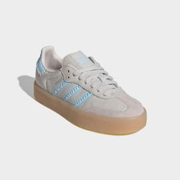 Sneaker adidas originals "SAMBAE J", M&auml;dchen, Gr. 38, chalk pearl, icey blau, sanftes wei&szlig;, Leder, Synthetik, Schuhe Sneaker, f&uuml;r Kinder & Jugendliche
