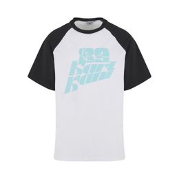 T-Shirt Karl Kani "Karl Kani Signature Colorblock Raglan T-Shirt", Jungen, Gr. XS, wei&szlig;, 100% Baumwolle, bedruckt, oversize, Rundhals, Shirts T-Shirt