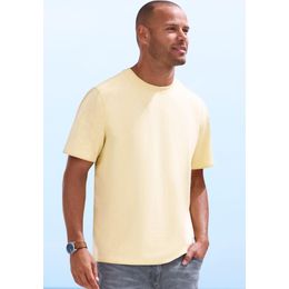 T-Shirt John Devin, Jungen, Gr. L (52/54), gelb, Jersey, Obermaterial: 60% Baumwolle, 40% Polyester, regular fit, Rundhals, abgesteppte Kante, Shirts T-Shirt, in Struktur-Qualit&auml;t und modischen Farben