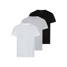 T-Shirt Lacoste, Jungen, Gr. S, schwarz (wei&szlig;, grau, schwarz), Jersey, Obermaterial: 100% Baumwolle, unifarben, regular fit normal, Rundhals, abgesteppte Kante, Shirts T-Shirt, Rundhalsausschnitt, reine Baumwolle, Regular Fit