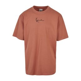 Kurzarmshirt Karl Kani "Karl Kani Herren Small Signature Essential Tee", Jungen, Gr. S, braun (schwarz copper), 100% Baumwolle, unifarben, normal, Rundhals, Shirts