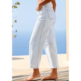 Ankle-Jeans Buffalo "in modischem Barrel-Stil", Damen, Gr. 34, N-Gr, light blau washed, Denim/Jeans, Obermaterial: 92% Baumwolle, 6% Polyester, 2% Elasthan, figurumspielend kn&ouml;chelfrei, Jeans, in angesagter Barrel-Form, lockeres Bein, bequem, Topseller