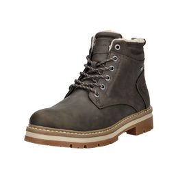 Schn&uuml;rstiefelette Tom Tailor "Tom Tailor Stiefelette Lederimitat", Damen, Gr. 43, mokka, Lederimitat, Schuhe Schn&uuml;rstiefelette