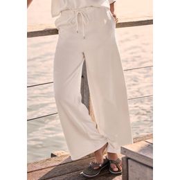 Sweathose Venice Beach "mit weitem, lockeren Bein", Damen, Gr. 36, N-Gr, creme, Sweatware, Obermaterial: 98% Polyester, 2% Elasthan, unifarben, figurumspielend lang, Hosen Sweathose, aus softer Strukturware, weite Schlupfhose, casual, luftig