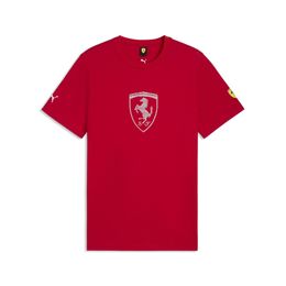 T-Shirt Puma "Scuderia Ferrari Tonal Shield T-Shirt Herren", Jungen, Gr. L, rosso corsa rot, Obermaterial: 100% Baumwolle. Rippe: 75% Baumwolle, 25% Polyester, clean, regular fit, Rundhals, Shirts T-Shirt