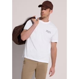 T-Shirt Street One MEN, Jungen, Gr. L (42), hellwei&szlig;, Web, 100% Baumwolle, bedruckt, comfort fit normal, Rundhals, normaler Saum, Shirts T-Shirt, mit Rundhalsausschnitt