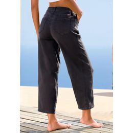 Ankle-Jeans Buffalo "in modischem Barrel-Stil", Damen, Gr. 34, N-Gr, schwarz washed, Denim/Jeans, Obermaterial: 98% Baumwolle, 2% Elasthan, figurumspielend kn&ouml;chelfrei, Jeans, in angesagter Barrel-Form, lockeres Bein, bequem