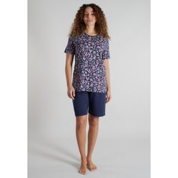 G&ouml;tzburg Shorty G&Ouml;TZBURG, Damen, Gr. 44, blau, mittel, allover, Single Jersey, Obermaterial: 100% Baumwolle, Homewear-Sets Shorty, aus Baumwolle, weiches Single Jersey Material