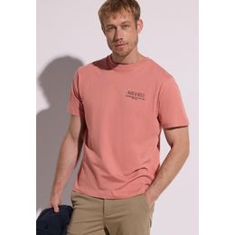 T-Shirt Street One MEN, Jungen, Gr. L (42), sunrise rot, Web, 100% Baumwolle, bedruckt, comfort fit normal, Rundhals, normaler Saum, Shirts T-Shirt, mit Rundhalsausschnitt