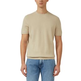 T-Shirt s.Oliver, Jungen, Gr. XXL, bone beige, Strick, Obermaterial: 100% Baumwolle, unifarben, regular fit normal, Rundhals, Shirts T-Shirt, mit Leinen Anteil