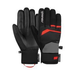 Skihandschuhe Reusch "Venom R-TEX XT", Damen, Gr. 10, grau (grau, rot), 88% Polyester, 10% Lederimitat, 2% Elasthan, mehrfarbig, Handschuhe, aus wasserdichtem und atmungsaktivem Material