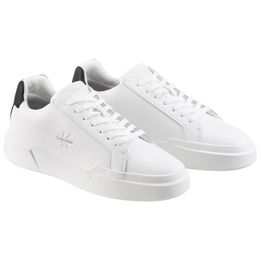 Sneaker Calvin Klein Jeans "CHUNKY CUPSOLE LACEUP LTH", Herren, Gr. 40, wei&szlig;, schwarz, Leder, Lederimitat, Basic, Schuhe Sneaker, Freizeitschuh, Halbschuh, Schn&uuml;rer mit CK-Logopr&auml;gung