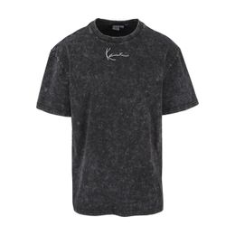 T-Shirt Karl Kani "Karl Kani Herren KU242-006-1 Small Signature Washed Print Tee", Jungen, Gr. S, schwarz, 100% Baumwolle, bedruckt, loose fit, Rundhals, Shirts T-Shirt