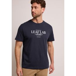T-Shirt Street One MEN, Jungen, Gr. L (42), schwarz ink blau, Web, 100% Baumwolle, bedruckt, normal normal, Rundhals, abgesteppt, Shirts T-Shirt, aus reiner Baumwolle