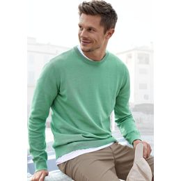 H.I.S. Strickpullover H.I.S, Herren, Gr. L (52/54), gr&uuml;n, Feinstrick, Obermaterial: 60% Baumwolle, 40% Polyester, unifarben, regular fit normal, Rundhals, Strickb&uuml;ndchen, Pullover Strickpullover, Regular Fit, Langarm, Pullover aus Feinstrick, Baumwollmischung