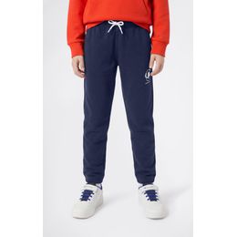 Jogginghose Champion "Graphic Terry Elastic Cuff", M&auml;dchen, Gr. L (152/158), N-Gr, nava, Obermaterial: 54% Baumwolle, 46% Polyester, Hosen Jogginghose, f&uuml;r sportliche Aktivit&auml;ten, sportlicher Stil, mit elastischem Bund