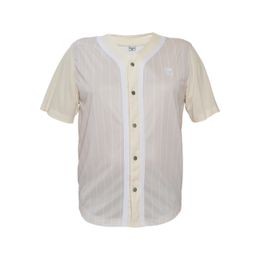 T-Shirt Karl Kani "Karl Kani Herren", Jungen, Gr. L, sanftes wei&szlig;, wei&szlig;, 100% Polyester (Recycelt), gestreift, loose fit, V-Ausschnitt, Shirts T-Shirt