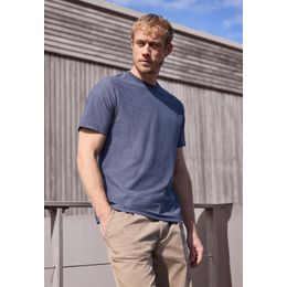 T-Shirt Street One MEN, Jungen, Gr. XL (44), schwarz ink blau, Jersey, 60% Baumwolle, 40% Polyester, gestreift, regular fit normal, Rundhals, abgesteppt, Shirts T-Shirt, Jersey