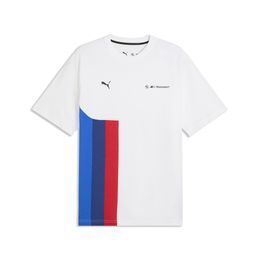 T-Shirt Puma "BMW M MOTORSPORT PumaTECH-X Relaxed T-Shirt Herren", Jungen, Gr. L, wei&szlig;, Obermaterial: 100% Baumwolle. Rippe: 29% Polyester, 71% Baumwolle, clean, relaxed fit, Rundhals, Shirts T-Shirt