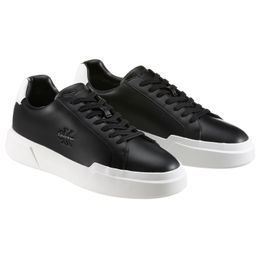 Sneaker Calvin Klein Jeans "CHUNKY CUPSOLE LACEUP LTH", Herren, Gr. 41, schwarz, wei&szlig;, Leder, Lederimitat, unifarben mit Farbeinsatz, Basic, Schuhe Sneaker, Freizeitschuh, Halbschuh, Schn&uuml;rer mit CK-Logopr&auml;gung