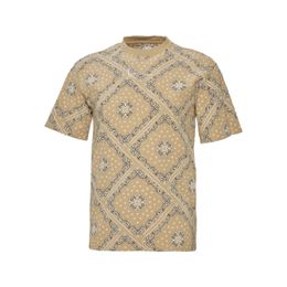 T-Shirt Karl Kani "Karl Kani Herren KM232-042-2 KK Small Signature Paisley Tee", Jungen, Gr. M, sand, schwarz, wei&szlig;, 100% Baumwolle, oversize, Rundhals, Shirts T-Shirt