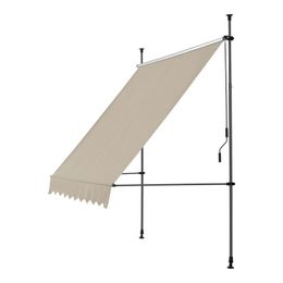 pro.tec Klemmmarkise, Sand, Textil, Metall, 150x309x120 cm, Sonnen- & Sichtschutz, Markisen