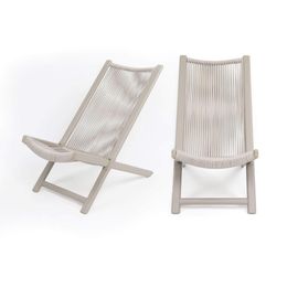 Mobili Rebecca Garten-Relaxsessel, Grau, Metall, 48x79x90 cm, Gartenm&ouml;bel, Gartenst&uuml;hle, Gartenklappst&uuml;hle