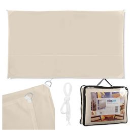 Relaxdays Sonnensegel, Beige, Textil, Metall, 400x200 cm, Sonnen- & Sichtschutz, Sonnensegel