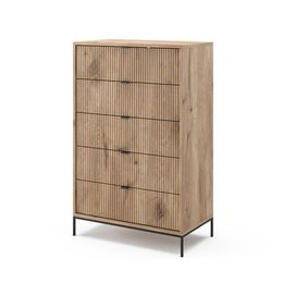 VICCO Kommode, Eiche, Holzwerkstoff, 5 Schubladen, Rechteckig, 76x120x42 cm, Wohnzimmer, Kommoden & Sideboards, Kommoden