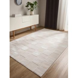 benuta Basic Kurzflor Teppich Claire Cream 120x170 cm - Moderner Kurzflor-Teppich f&uuml;r Wohnzimmer