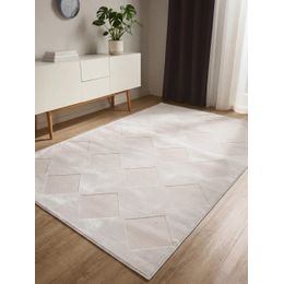 benuta Basic Kurzflor Teppich Claire Cream 120x170 cm - Moderner Kurzflor-Teppich f&uuml;r Wohnzimmer