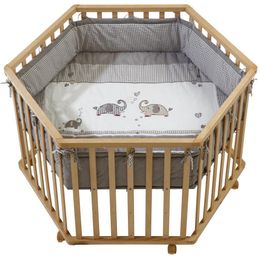 Roba Laufgitter, Natur, Holzwerkstoff, Tiere, Sechseckig, 118.5x72.5x103.5 cm, Babym&ouml;bel, Laufstall Baby